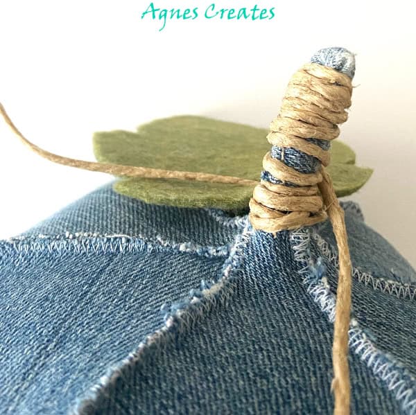 Easy to Sew Denim Pumpkin Free Pattern - Agnes Creates