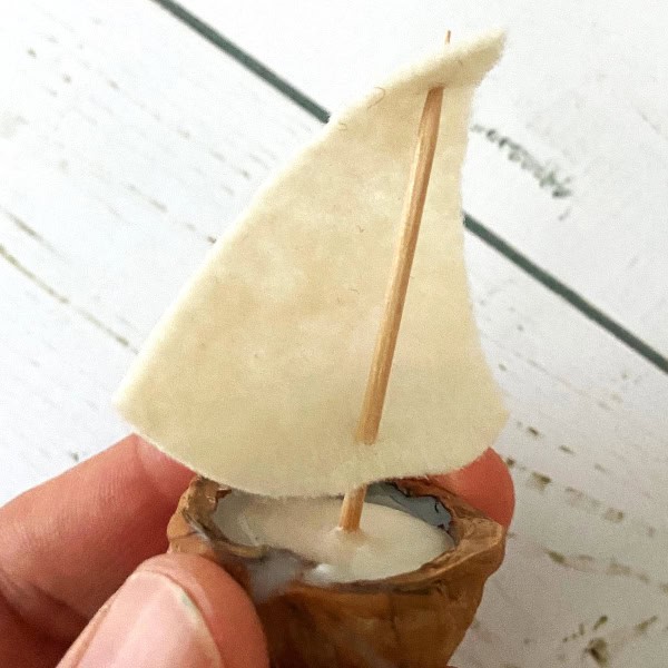 DIY Walnut Shell Sailboat Decoration - Agnes Creates
