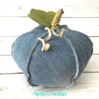 Easy to Sew Denim Pumpkin Free Pattern - Agnes Creates