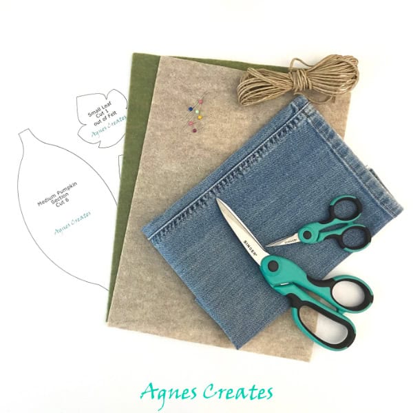 Easy to Sew Denim Pumpkin Free Pattern - Agnes Creates