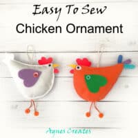 Chicken Ornament Felt Sewing Pattern - Agnes Creates