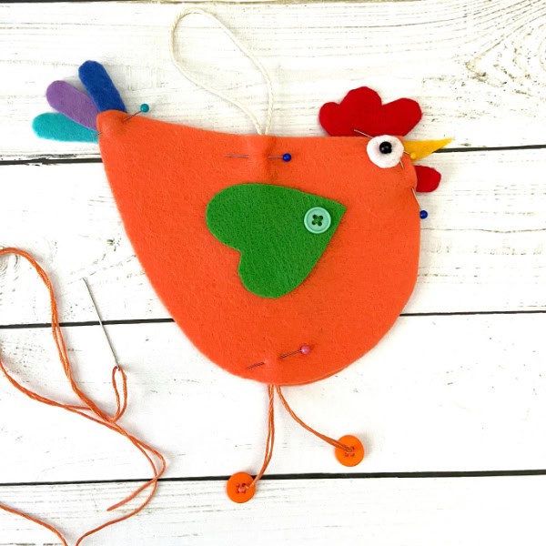 Chicken Ornament Felt Sewing Pattern - Agnes Creates
